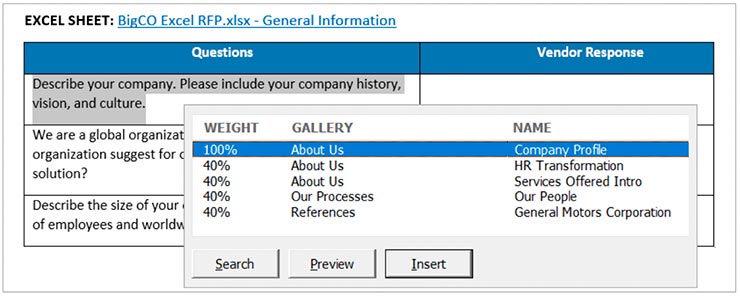 Excel RFP Automation Software | Expedience Software