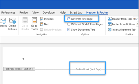 Full Cover Page Images and Header Only on the First Page